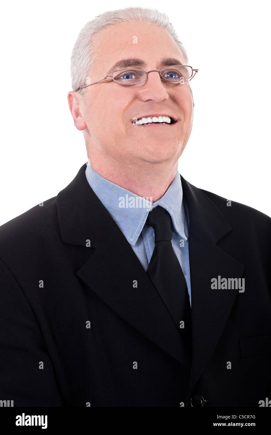 Successful senior business man on isolated background Stock Photo - Alamy
