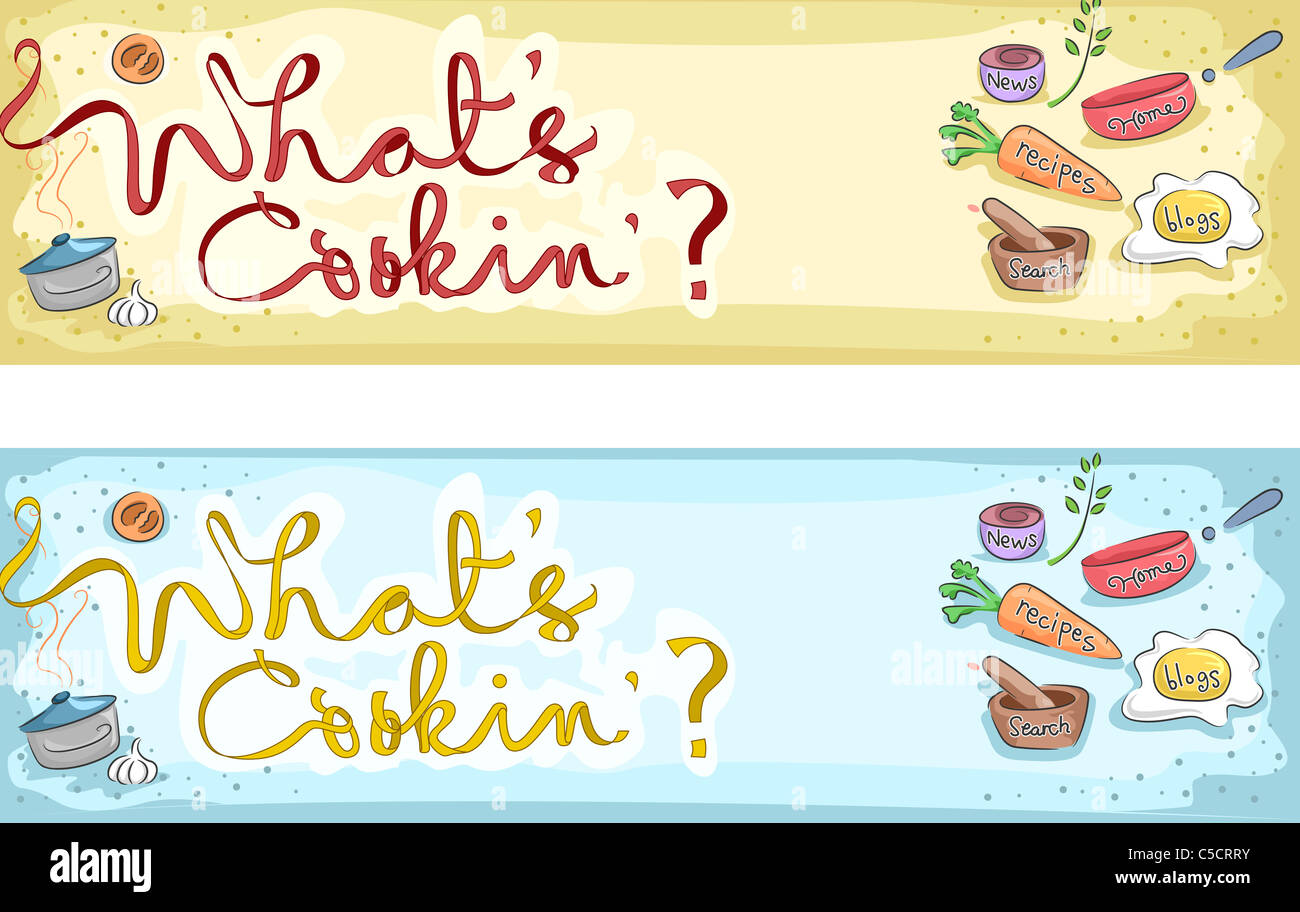 Illustration of a Cooking Banner Stock Photo - Alamy