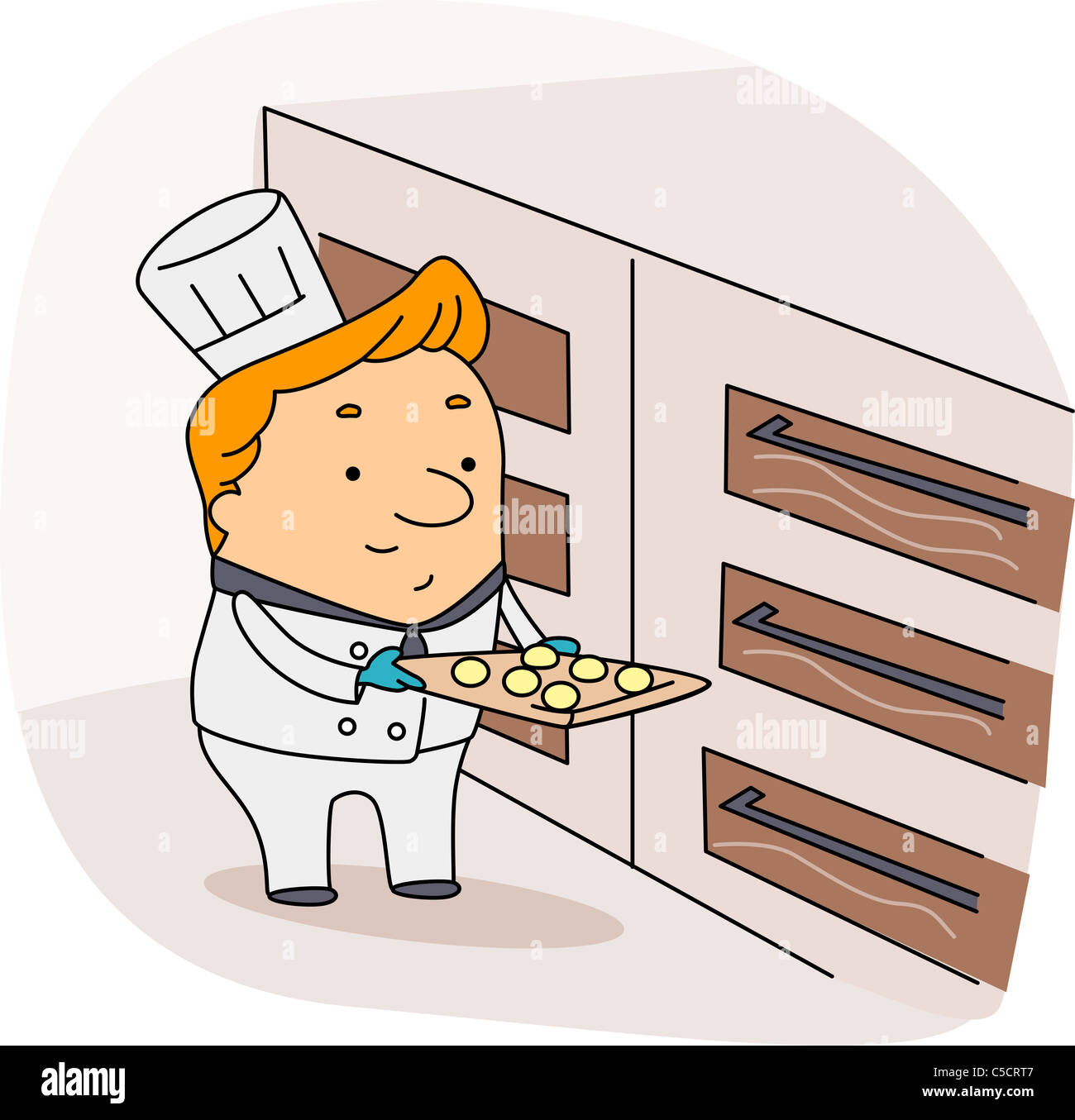 Illustration of a Baker at Work Stock Photo - Alamy