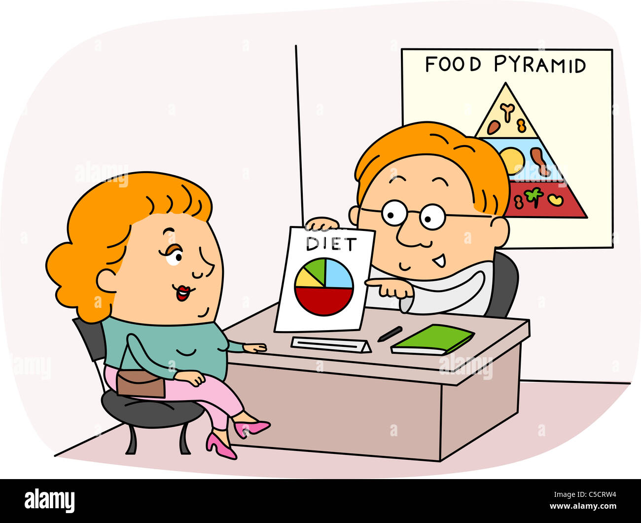 Cartoon illustration nutritionist woman hi-res stock photography and ...