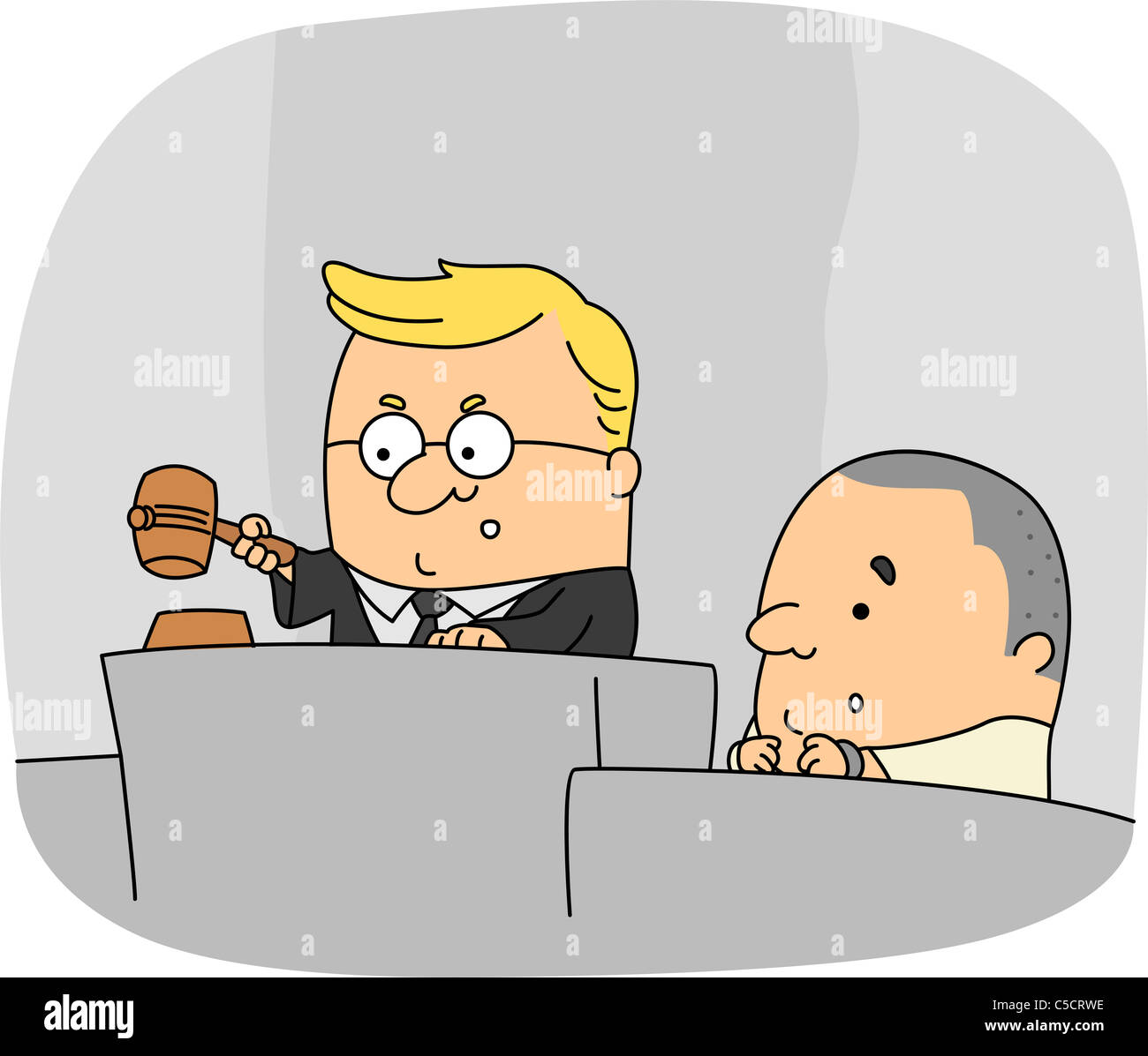 Illustration of a Judge at Work Stock Photo - Alamy
