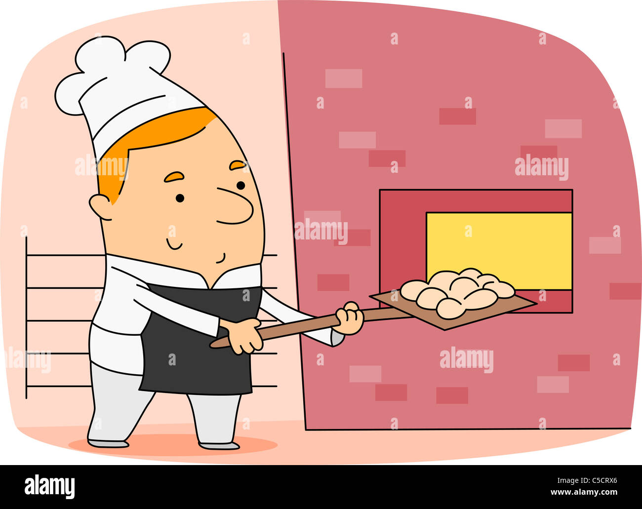 Illustration of a Baker at Work Stock Photo - Alamy
