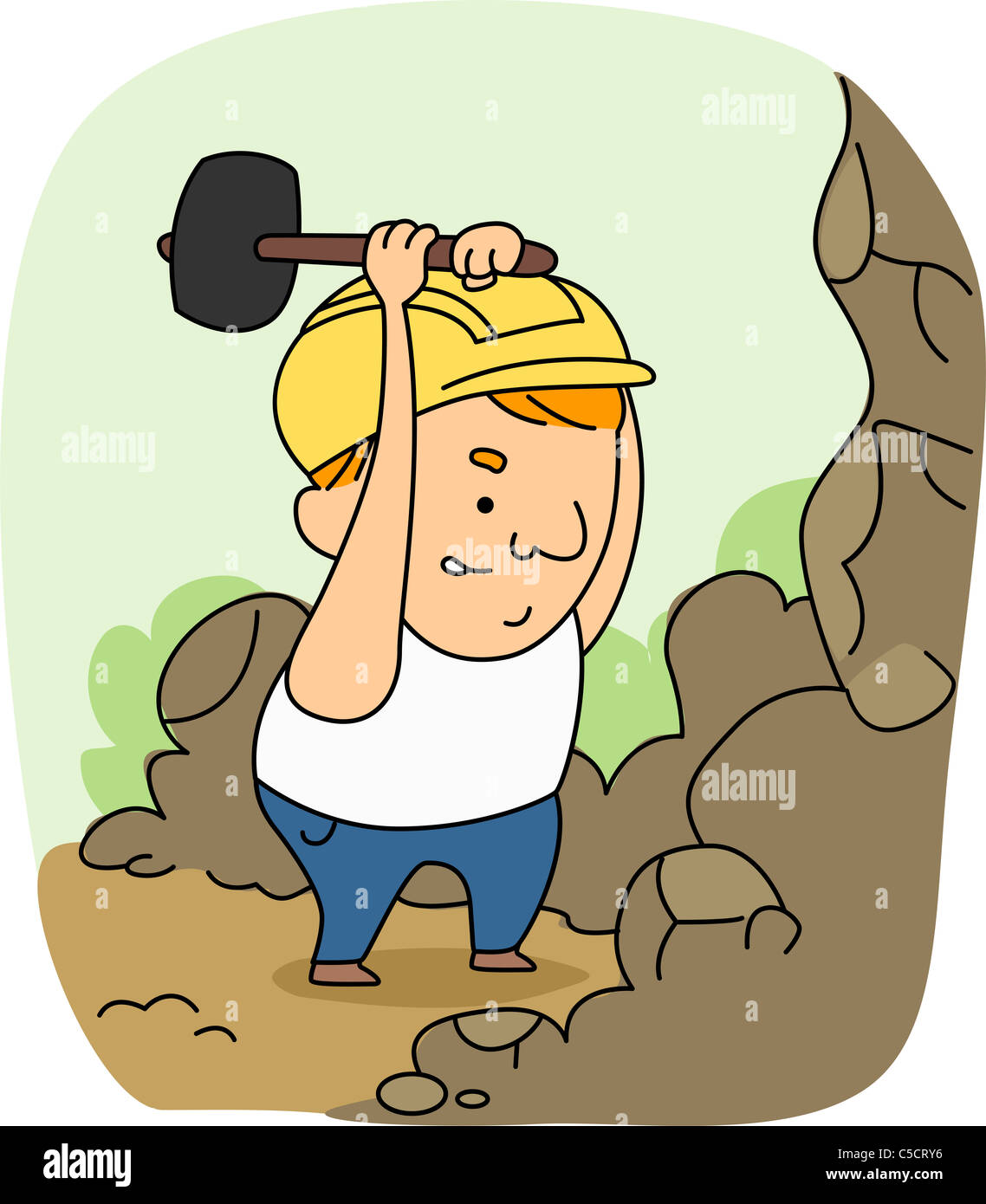 Manual worker cartoon illustration hi-res stock photography and images ...