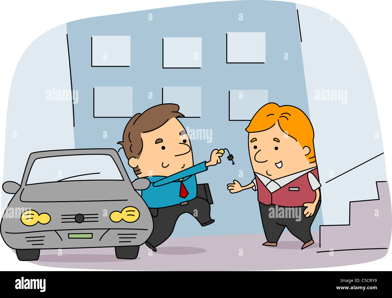 Illustration of a Valet at Work Stock Photo - Alamy