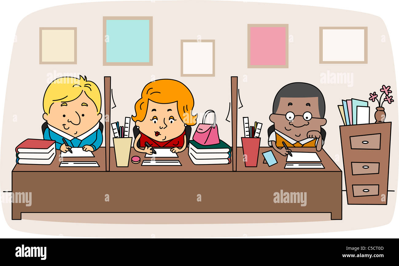 Illustration of Faculty Members at Work Stock Photo - Alamy
