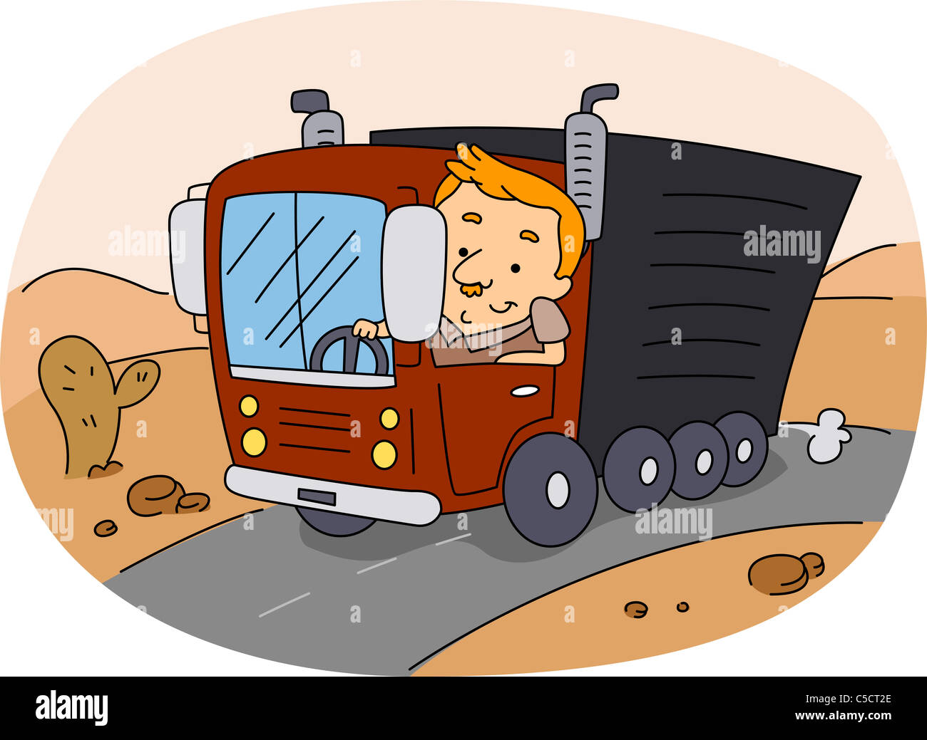 Illustration of a Truck Driver at Work Stock Photo - Alamy