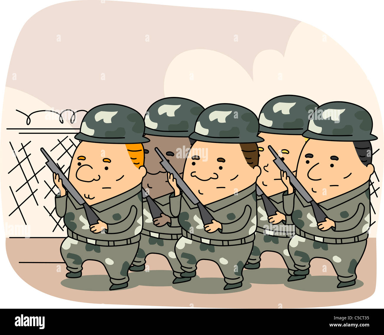 Illustration of the Armed Forces at Work Stock Photo - Alamy