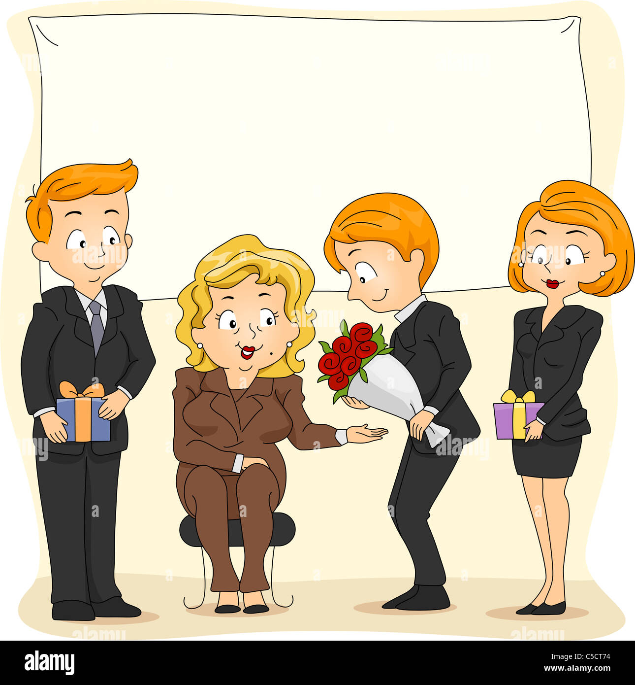 Illustration of a Retirement Party Stock Photo - Alamy