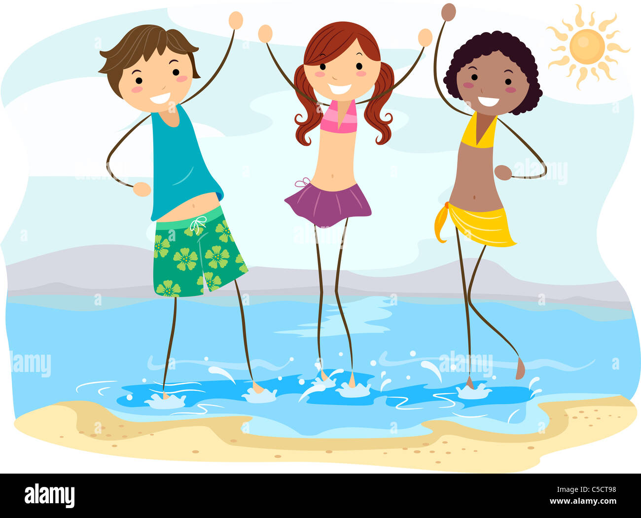 Sand drawing friends hi-res stock photography and images - Alamy
