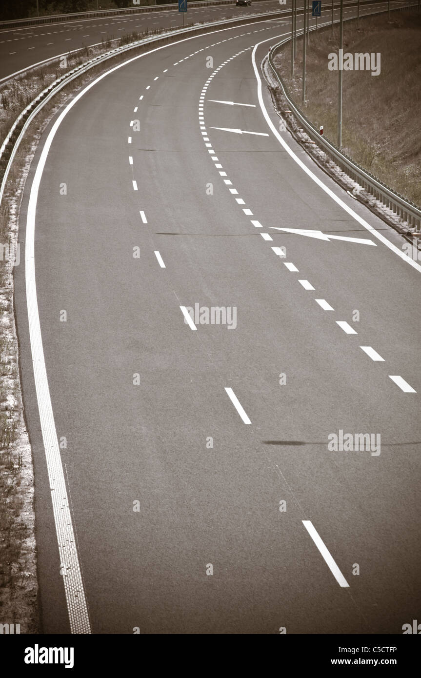empty asphalt highway Stock Photo - Alamy