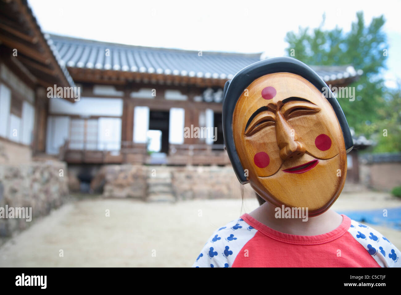 children wearing Korean traditional Mask Stock Photo - Alamy