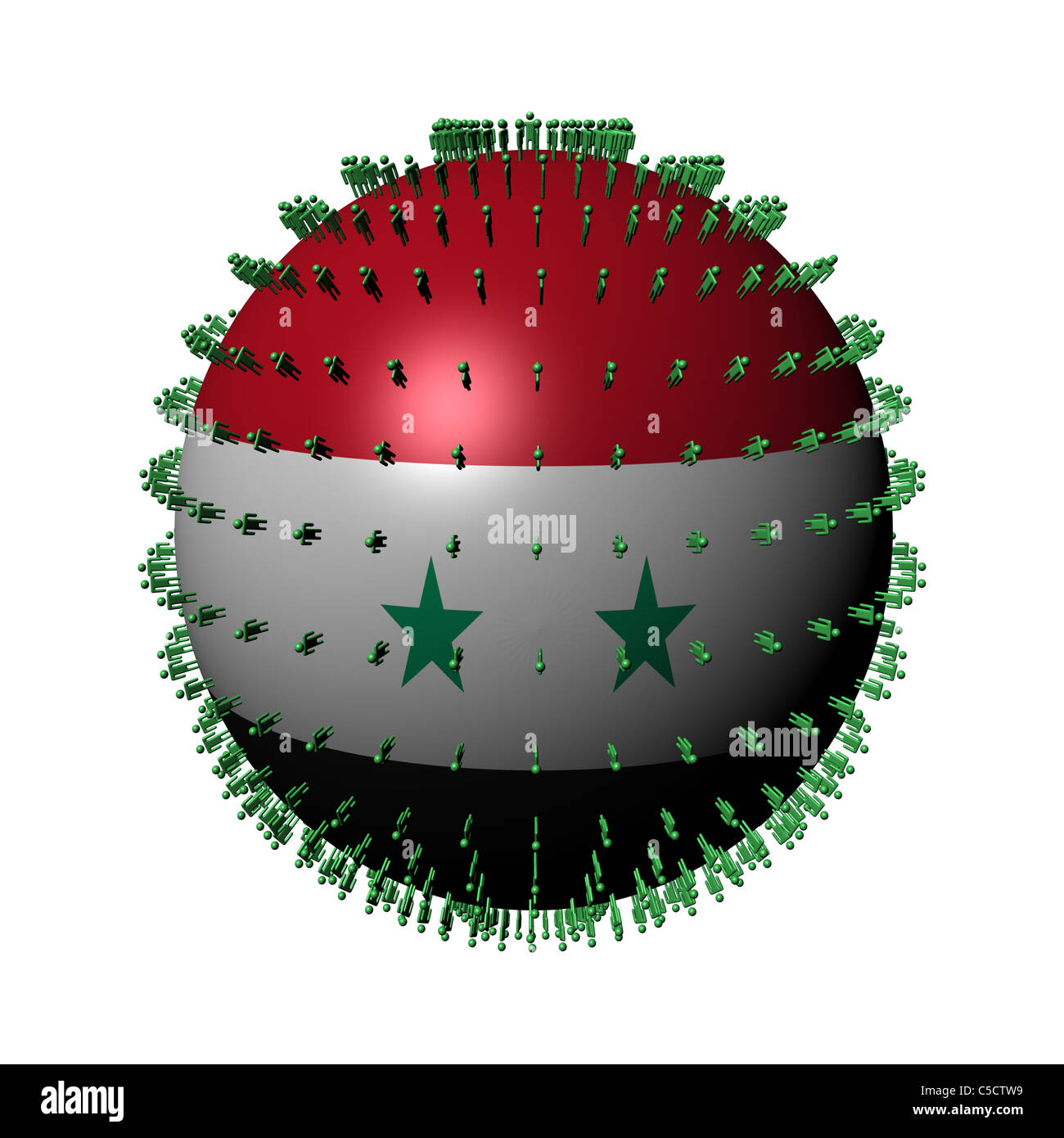 Syria flag sphere surrounded by people illustration Stock Photo - Alamy