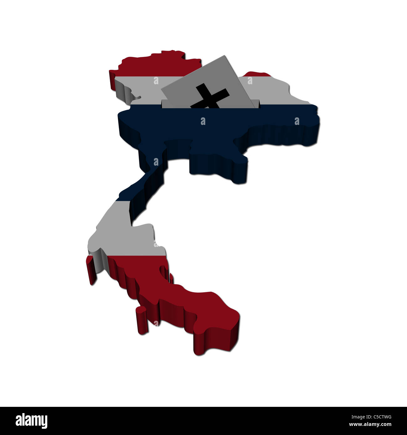 Thailand election map with ballot paper illustration Stock Photo - Alamy