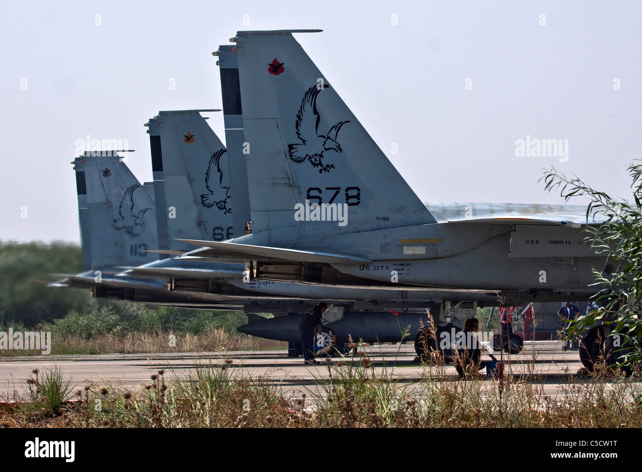 Three Israeli Air force F-15C Fighter jet on the ground Stock Photo - Alamy
