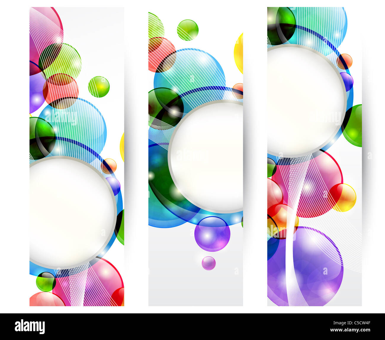Set of three headers with bubbles and copy space Stock Photo - Alamy
