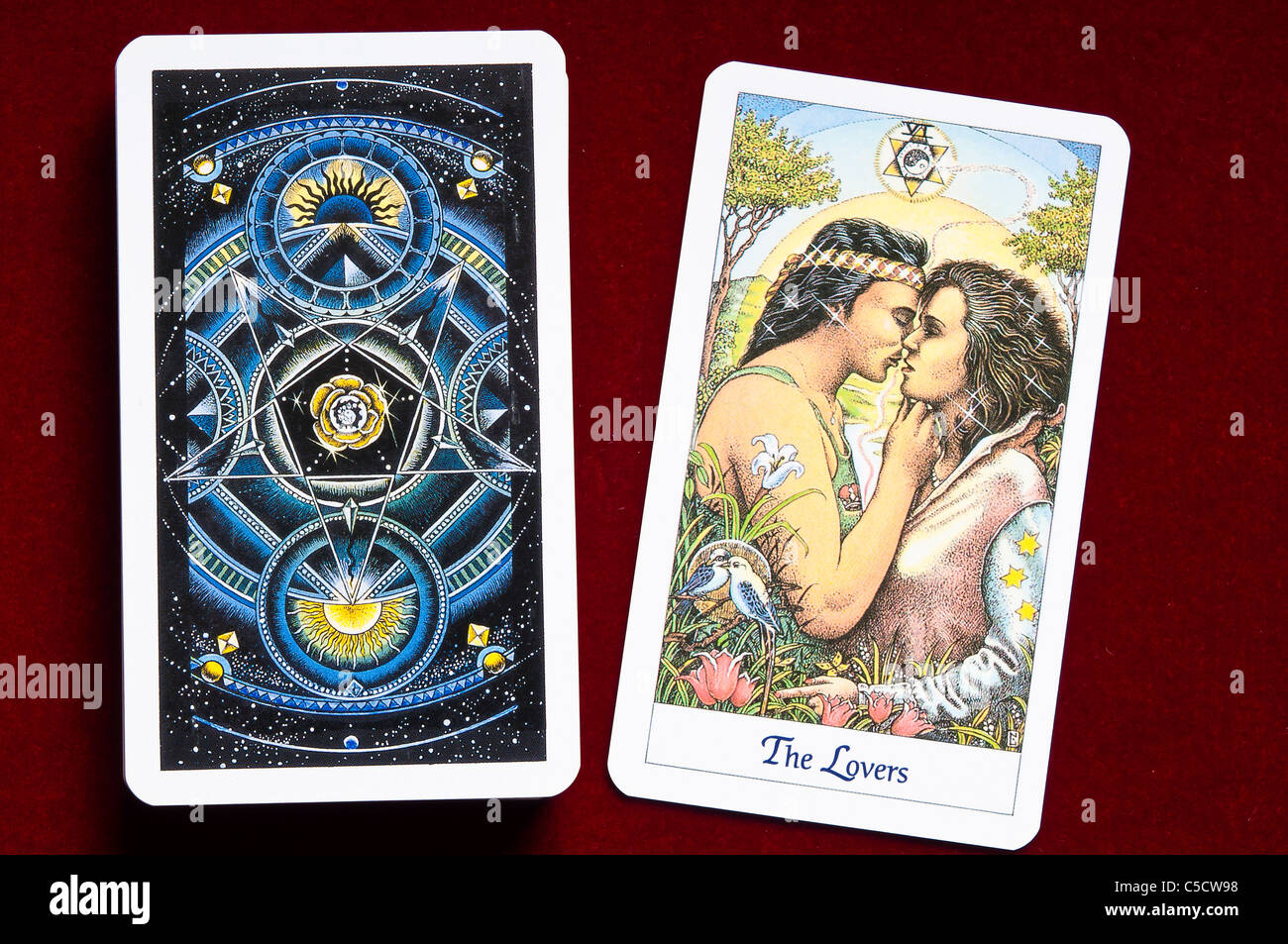 a tarot card of the Lovers Stock Photo - Alamy