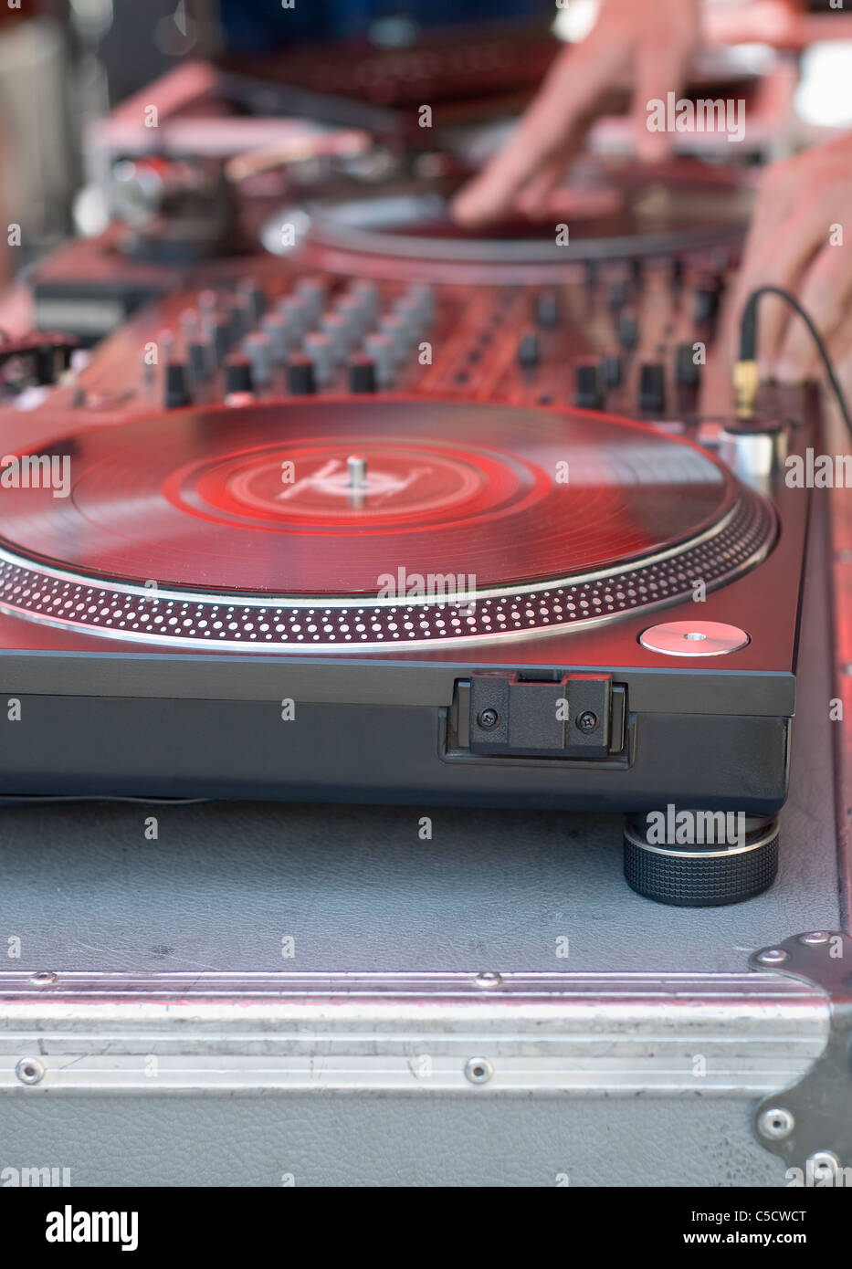Turntable Scratching Equipment for Techno Party Music Stock Photo - Alamy