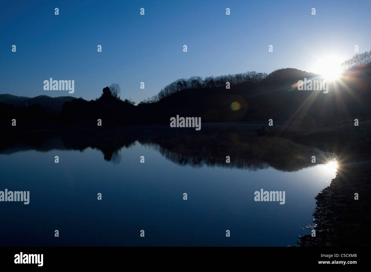 reflection on the lake Stock Photo - Alamy