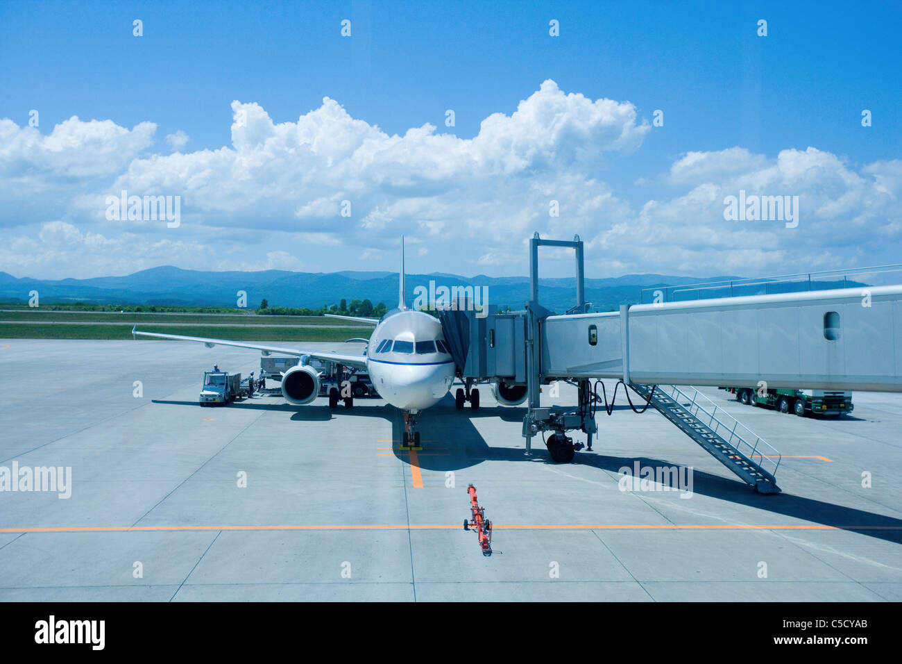 boarding trap and flight on runaway Stock Photo - Alamy