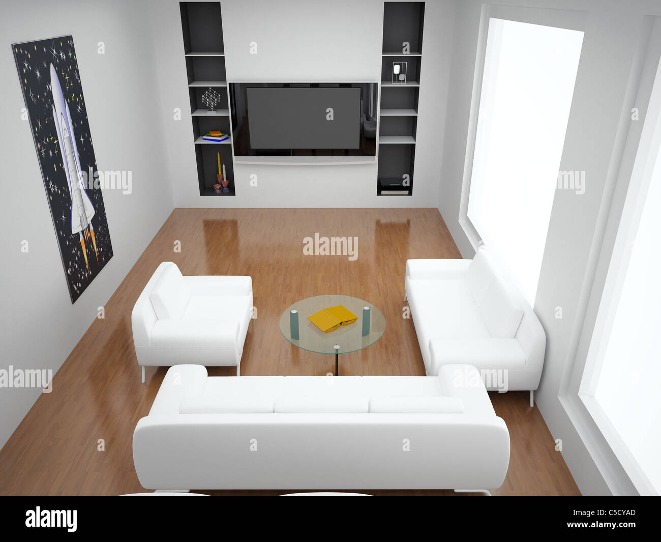 Interior of the modern room. High resolution image. 3d rendered ...