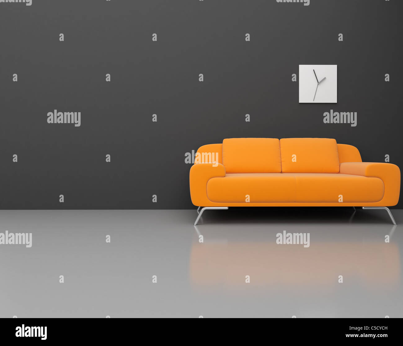 High resolution image. 3d rendered illustration. Interior of the modern ...