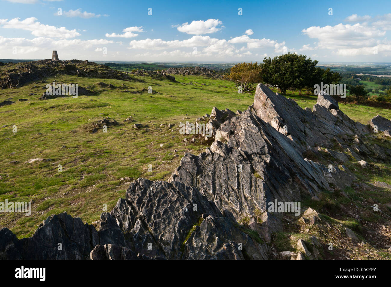 A jagged volcanic rock outcrop formed some 600 million years ago on ...