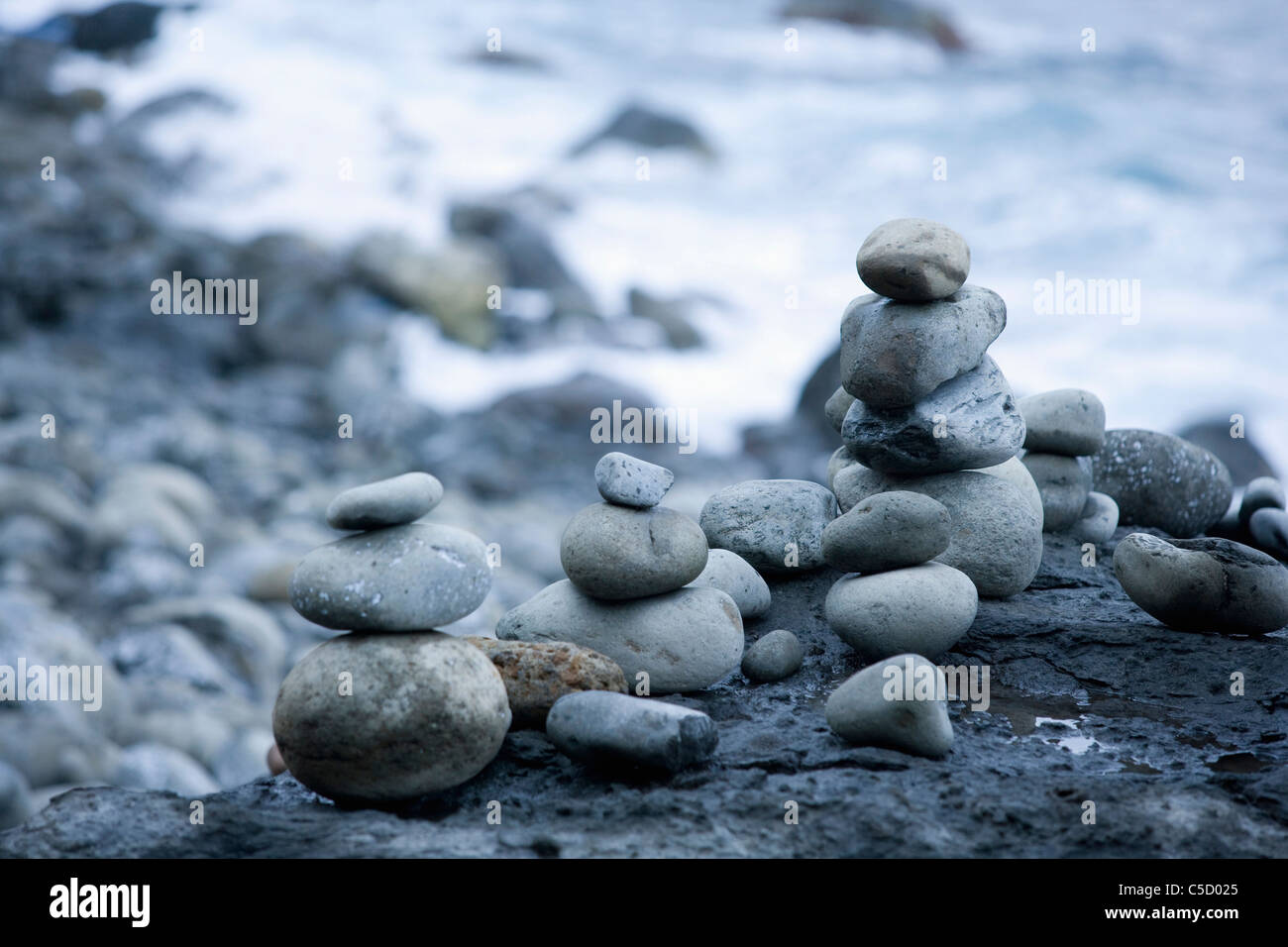 wishing stack of pebbles Stock Photo - Alamy