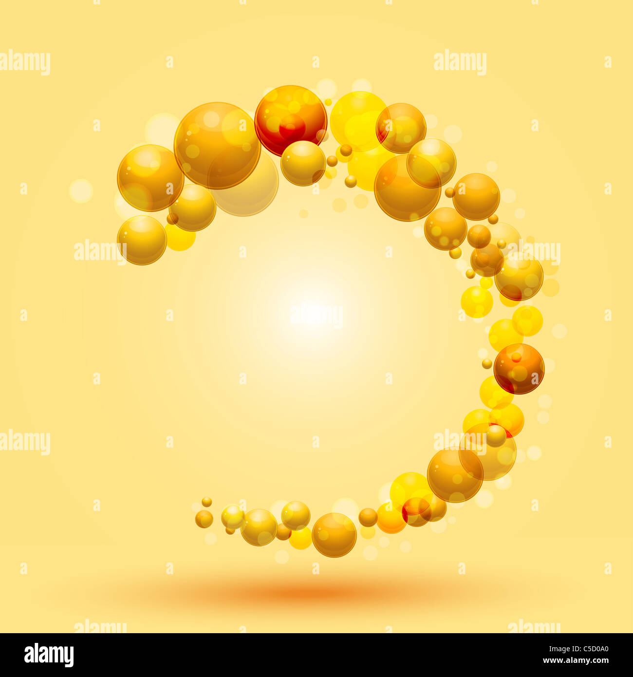 glossing orange spheres in a border pattern on an orange background ...