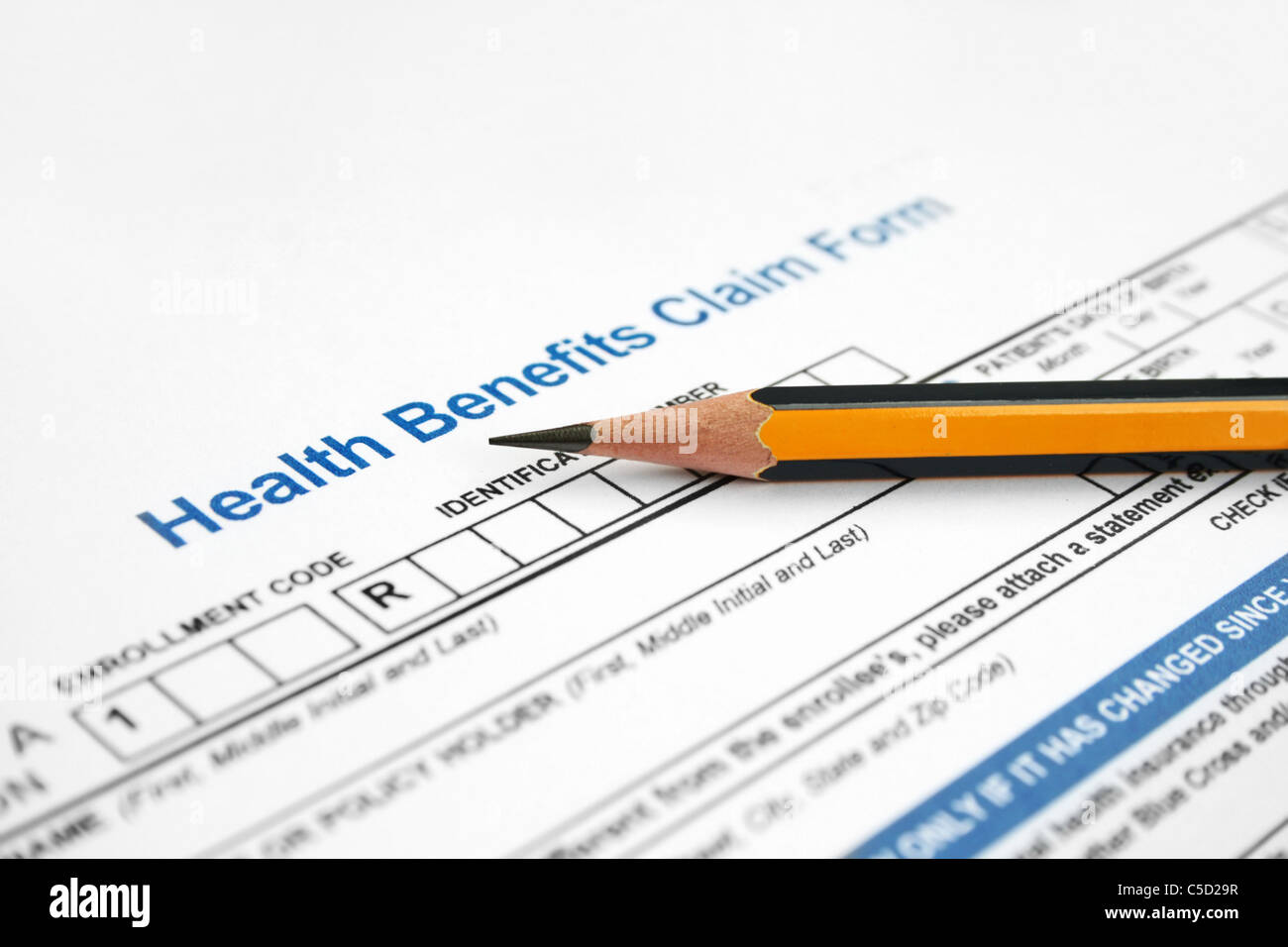 Health Benefits Claim Form Stock Photo - Alamy