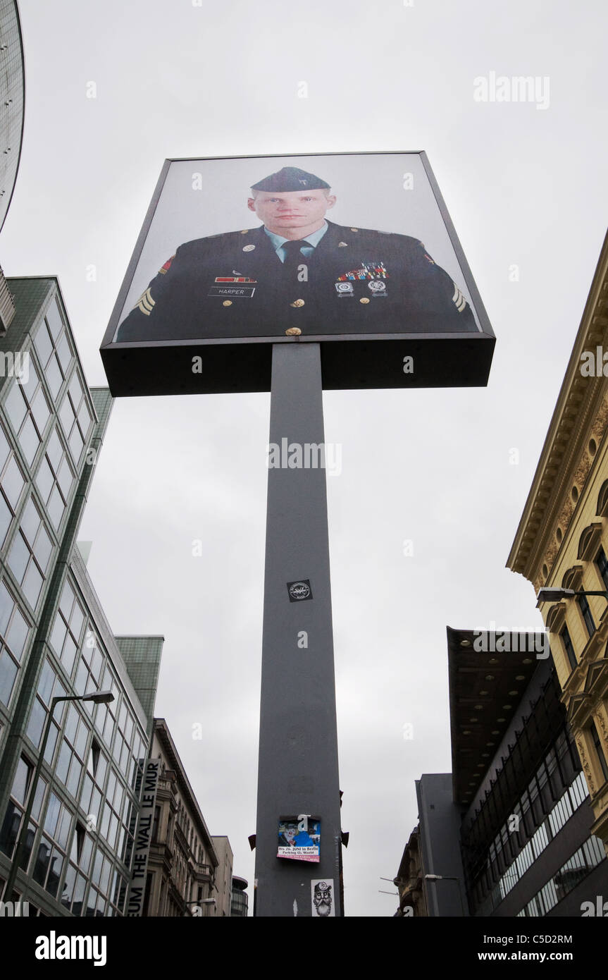 Allies guard picture at Checkpoint Charlie, Berlin, Germany Stock Photo ...