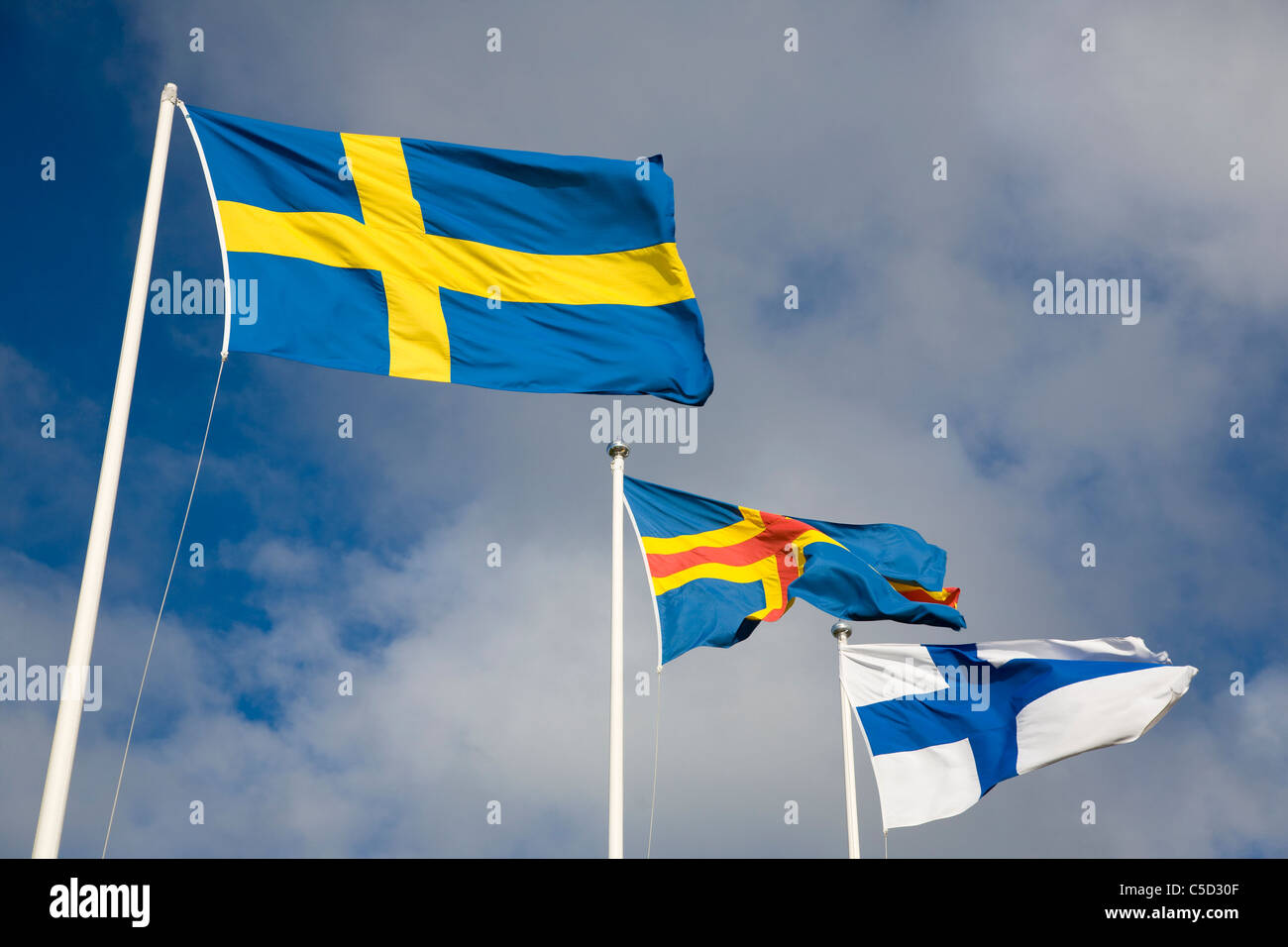 Fluttering swedish flag symbol hi-res stock photography and images - Alamy