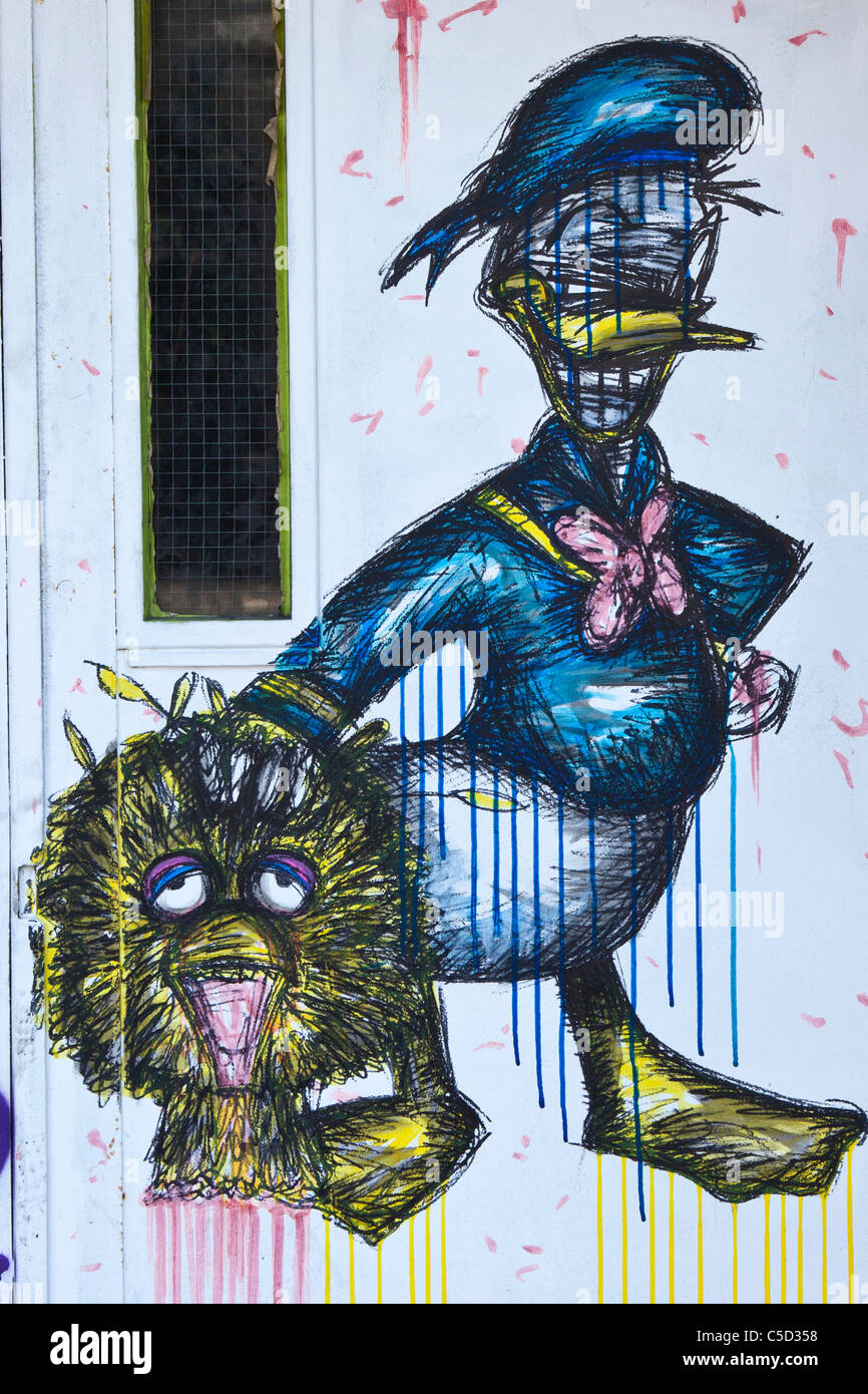 Street Art by Nathan Bowen, Commercial Road London, UK Stock Photo - Alamy