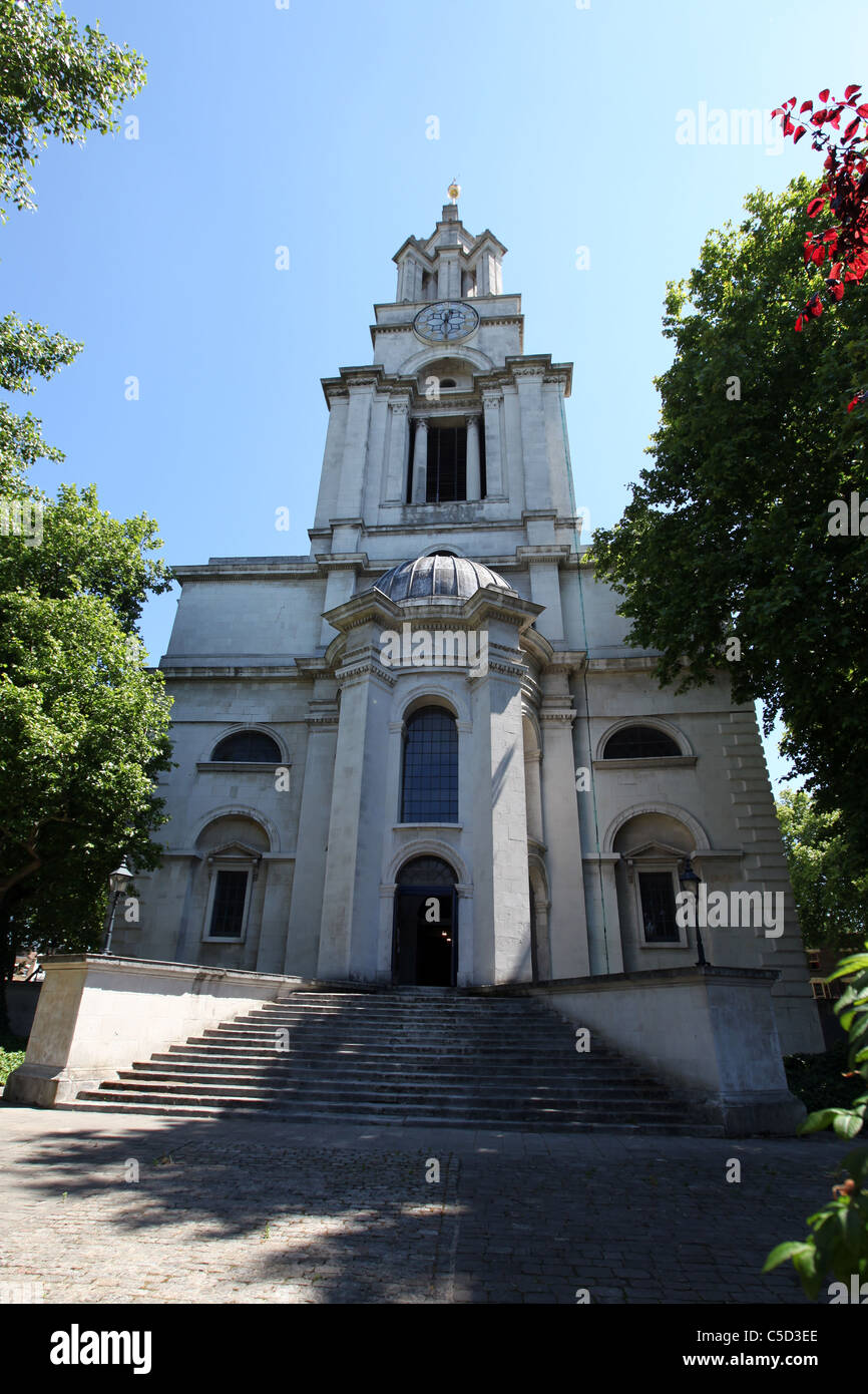 St Anne's Church, Limehouse, London, England, UK. Architect Nicholas ...