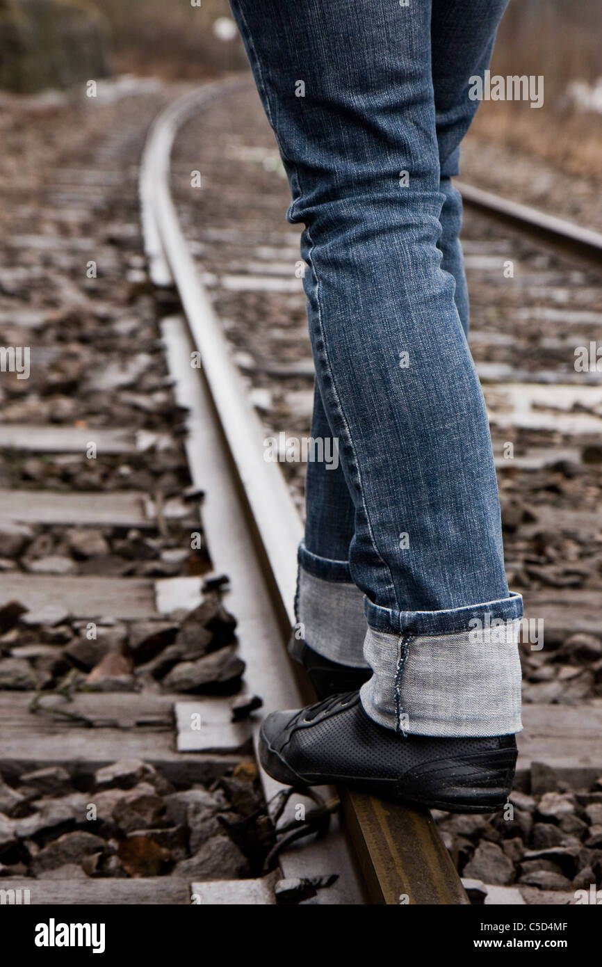 Close up railway track on hi-res stock photography and images - Alamy