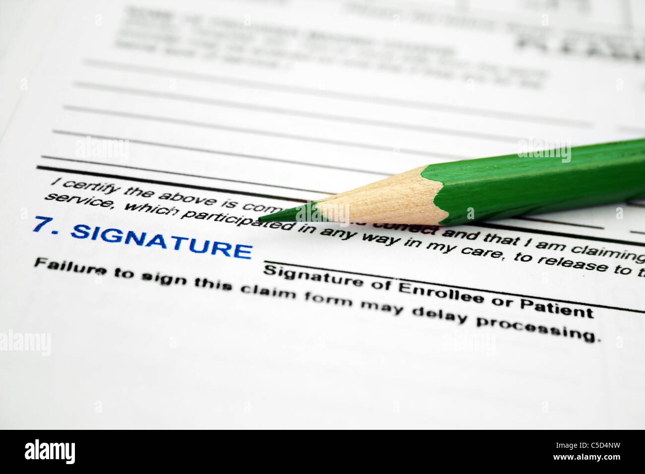 Signature field in Application form Stock Photo - Alamy