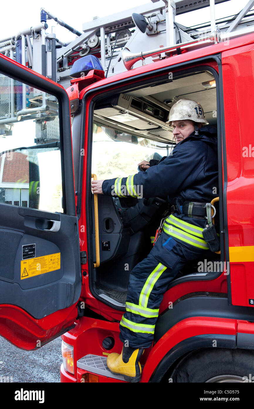 Fire truck with a ladder hi-res stock photography and images - Alamy