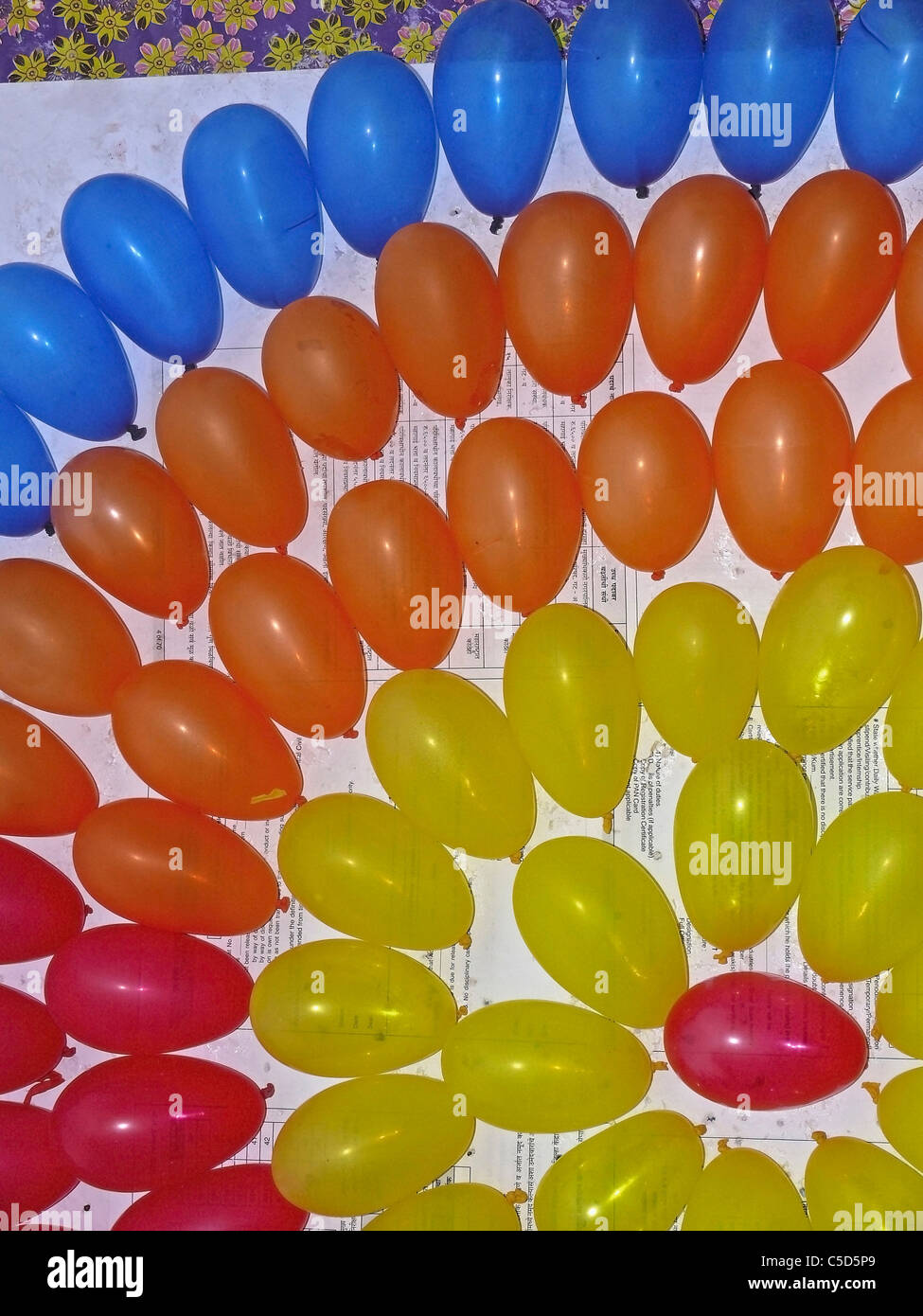 Colorful Balloons displayed on a board, Game Stock Photo - Alamy