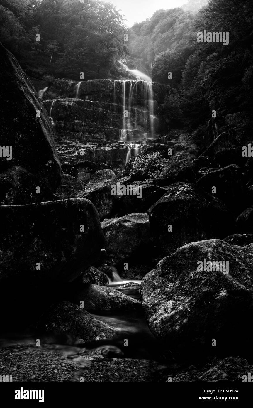 Swiss waterfall Black and White Stock Photos & Images - Alamy