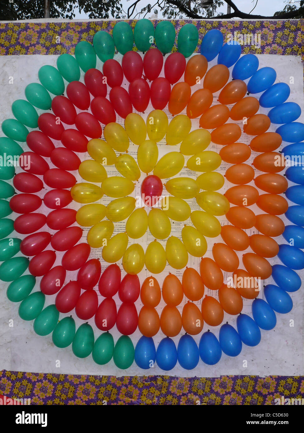 Colorful Balloons displayed on a board, Game Stock Photo - Alamy