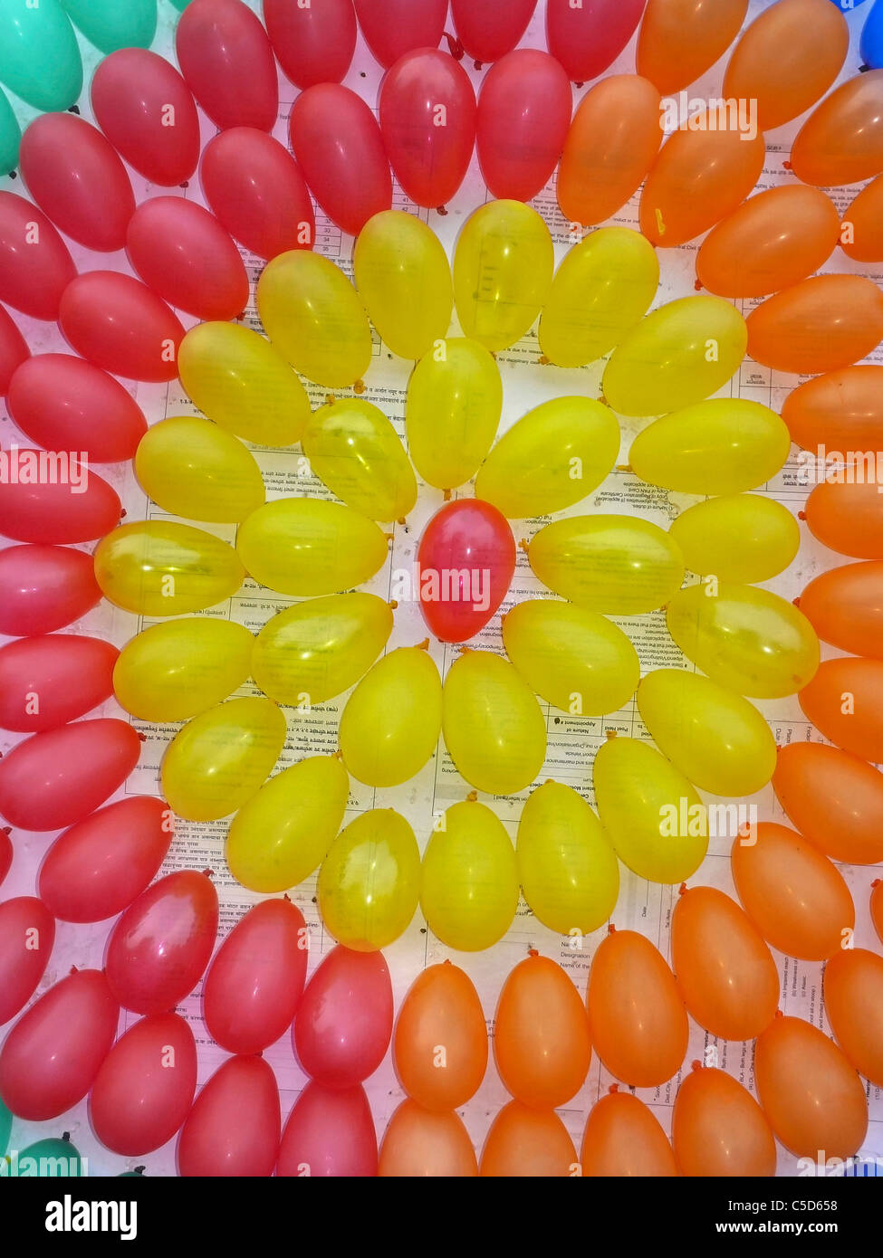 Colorful Balloons displayed on a board, Game Stock Photo - Alamy