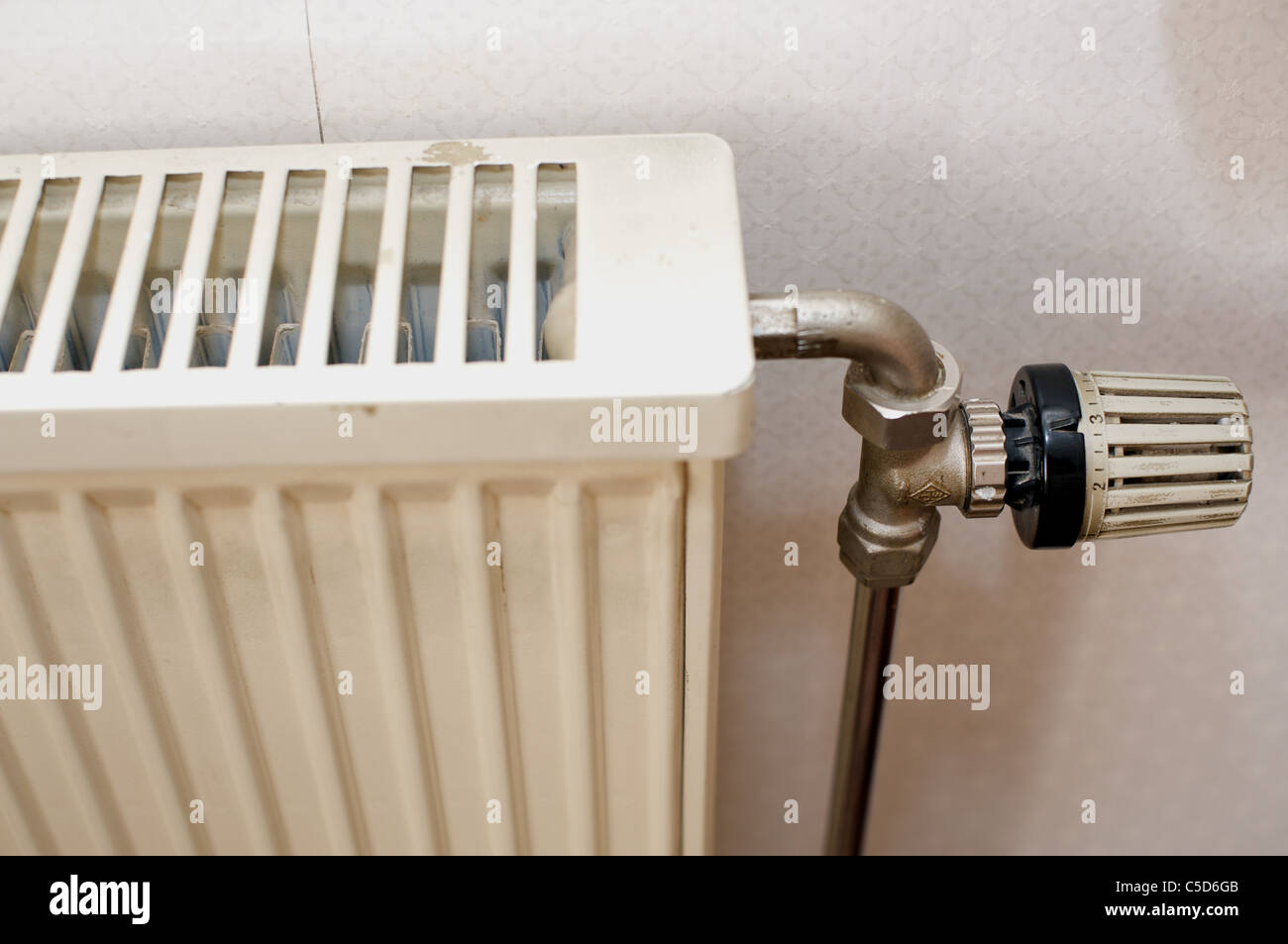 Domestic radiator and heating control Stock Photo - Alamy