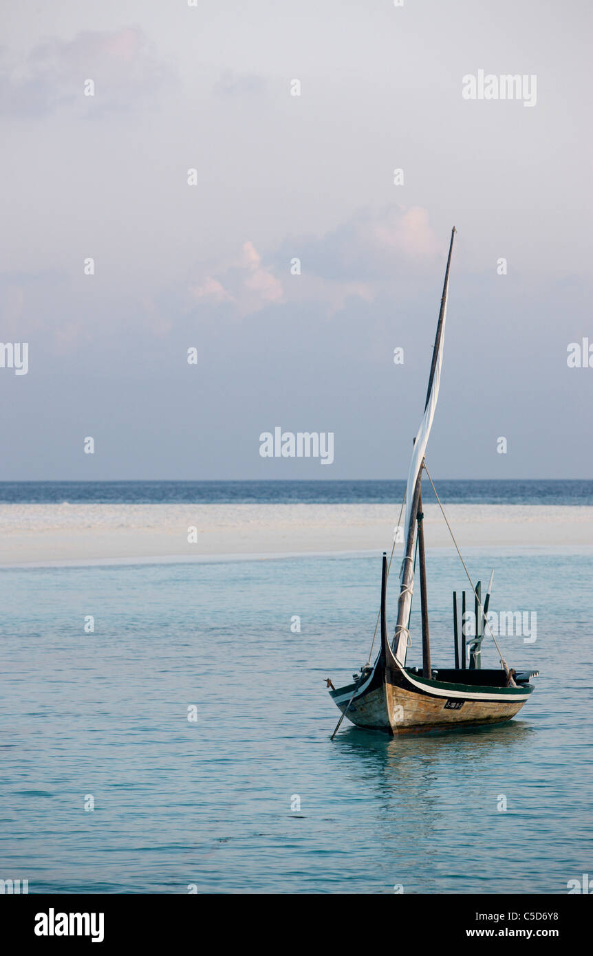 A traditional dhoni fishing boat. Coco Palm Dhuni Kolhu. Baa Atol ...
