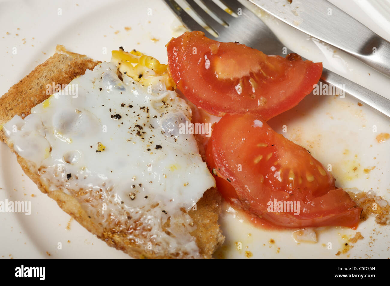 Left-over cooked breakfast Stock Photo - Alamy