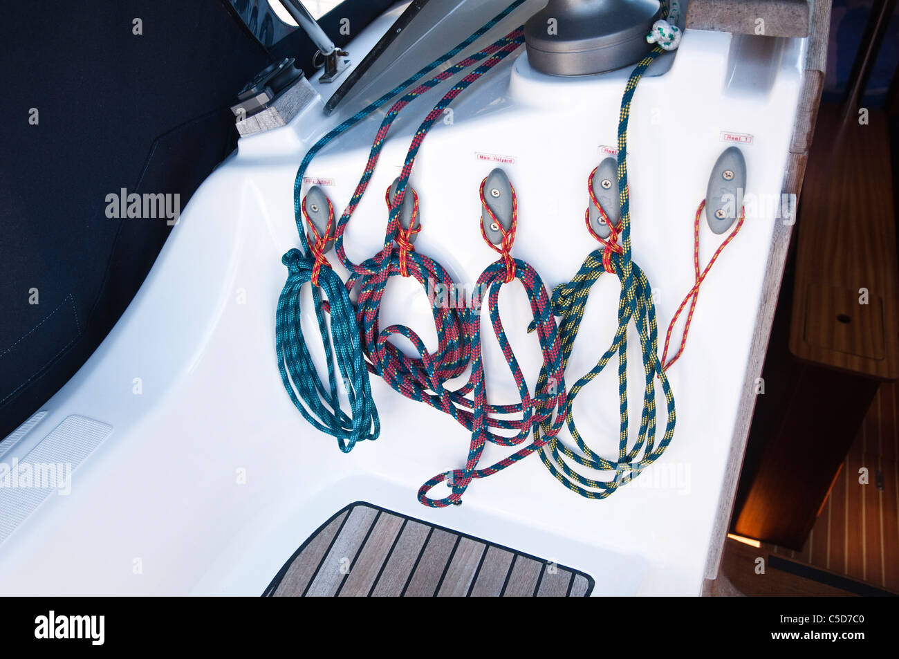 Sailing Boat ropes Stock Photo - Alamy