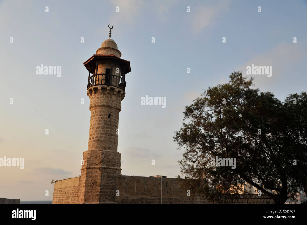 mosque near sea with half moon Stock Photo - Alamy