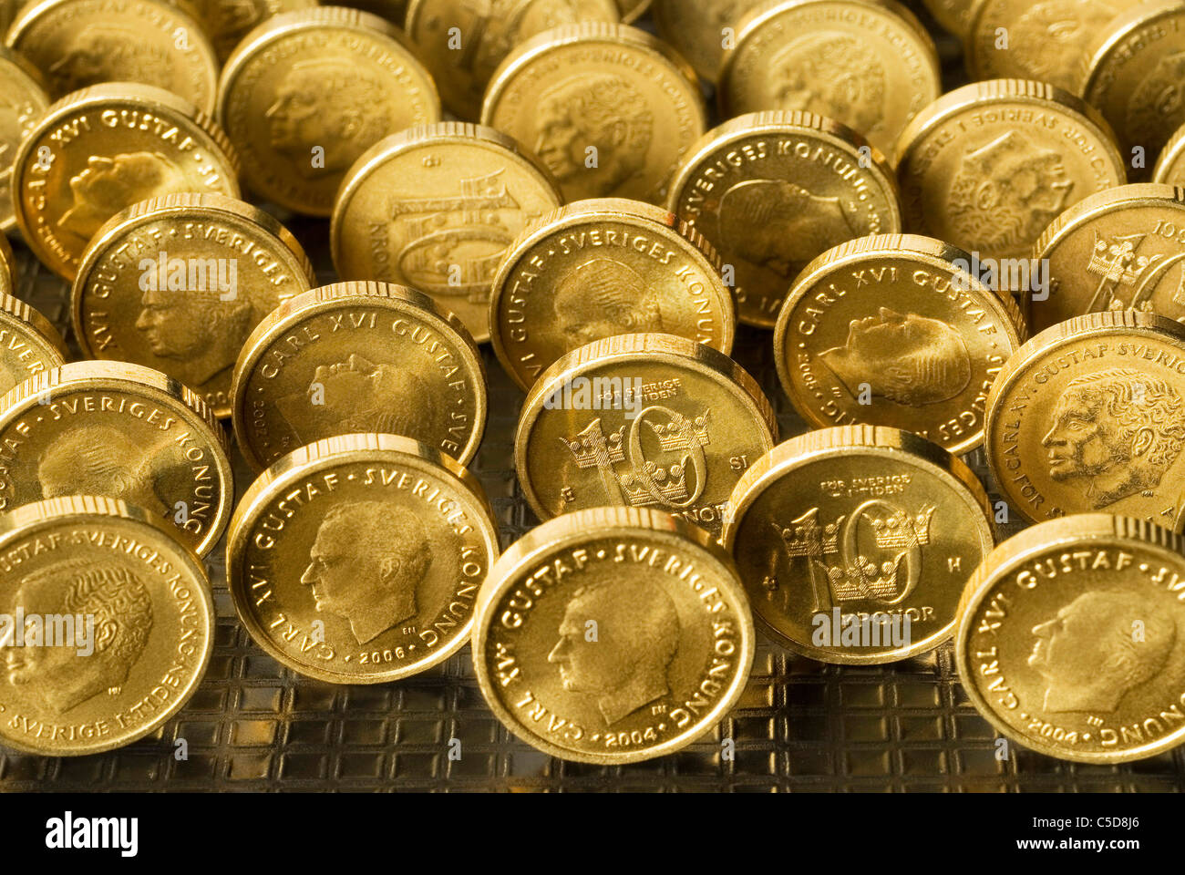 Detail shot of several lines of Tio Kronor Stock Photo - Alamy