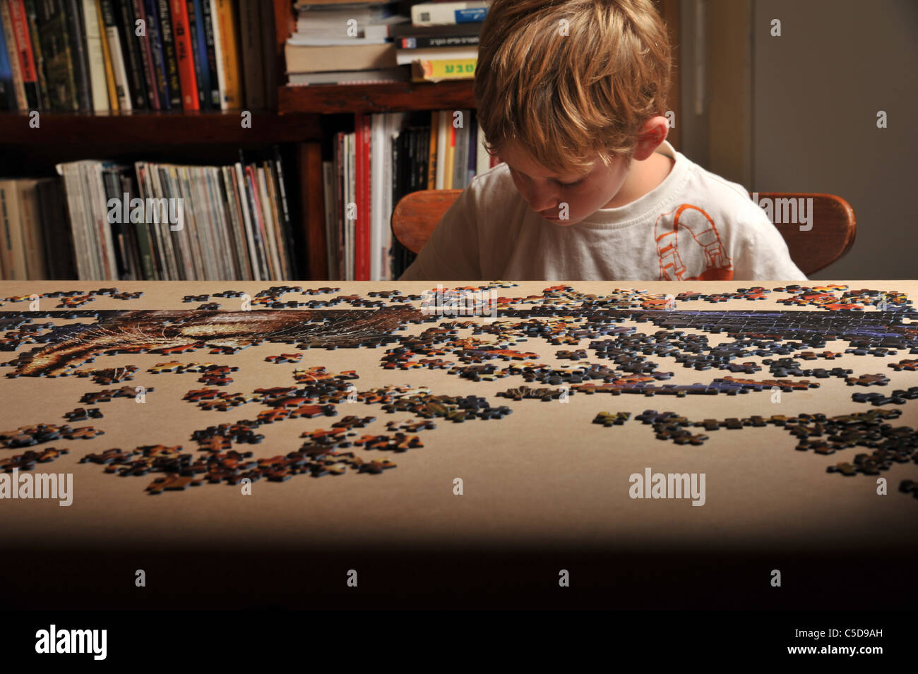 children boy Puzzle Game Stock Photo - Alamy