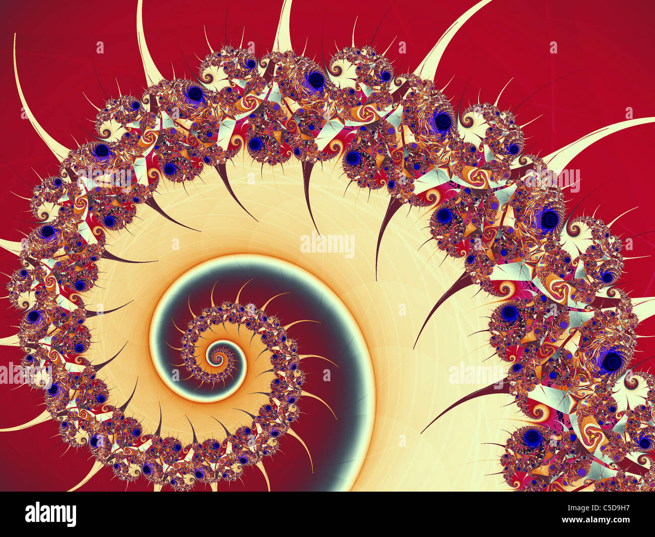 Spiral Fractal Generated Using The ChaosPro Computed Program Stock ...