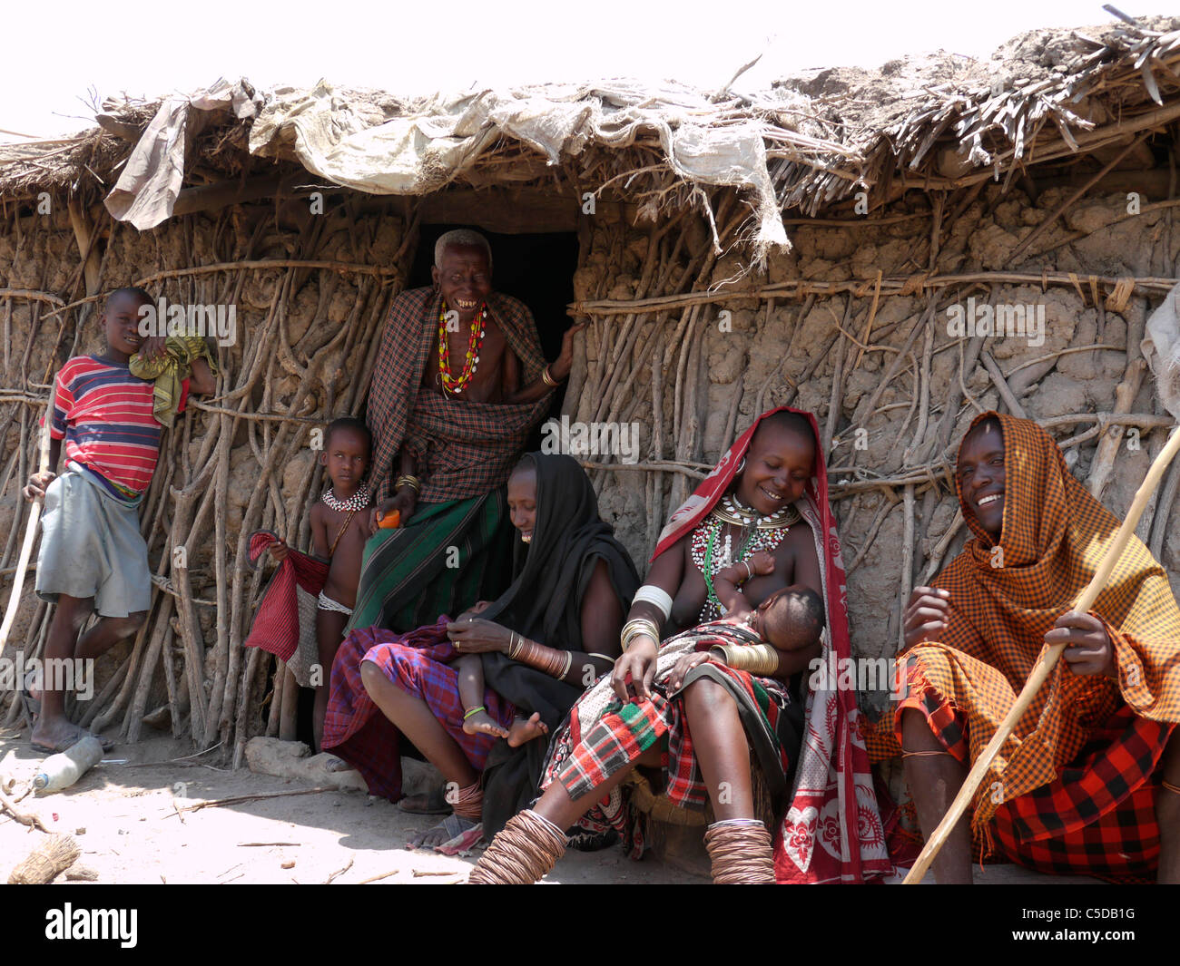 TANZANIA Watatulu tribesmen of Miyuguyu, Shinyanga district. Family ...