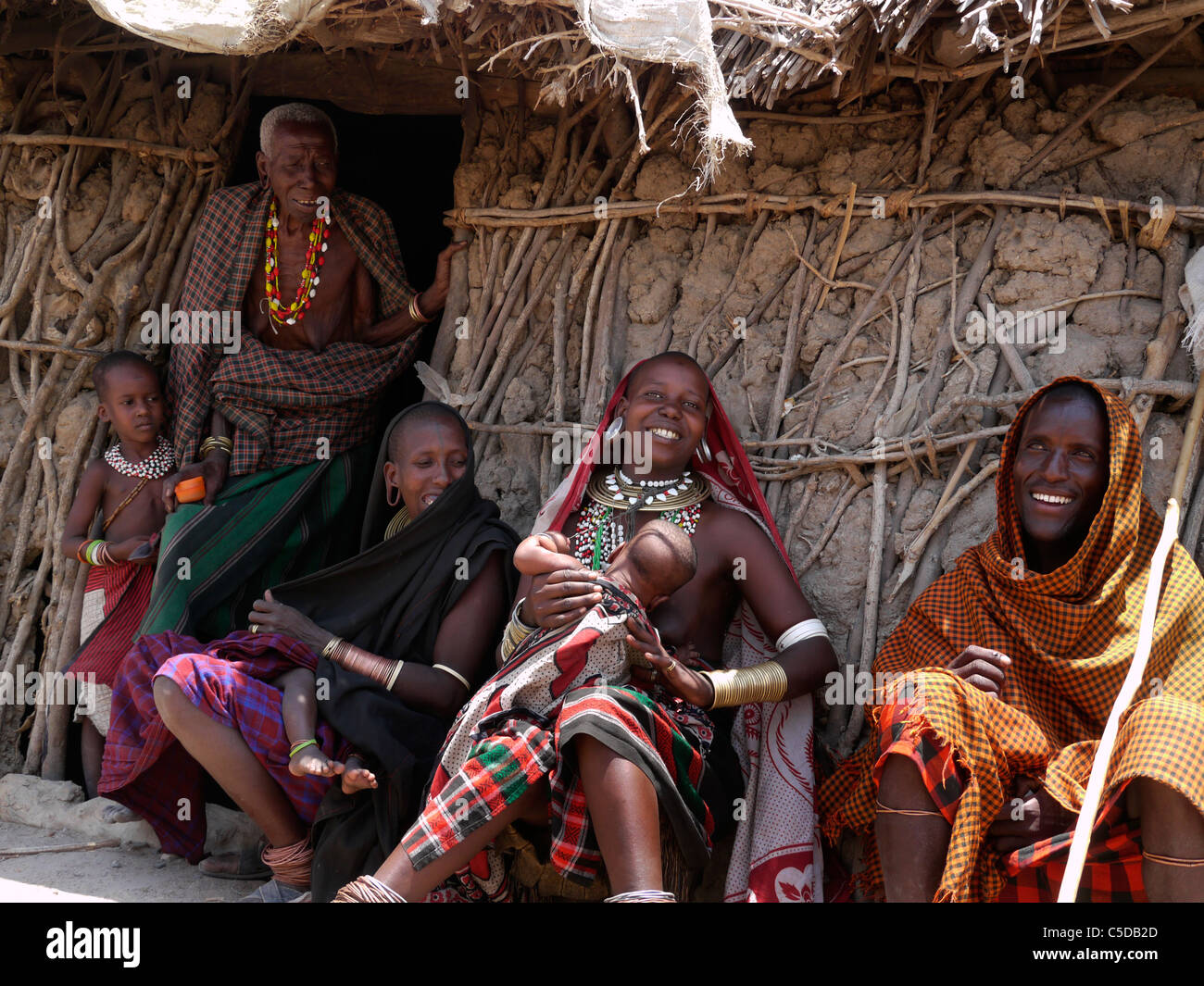 TANZANIA Watatulu tribesmen of Miyuguyu, Shinyanga district. Family ...